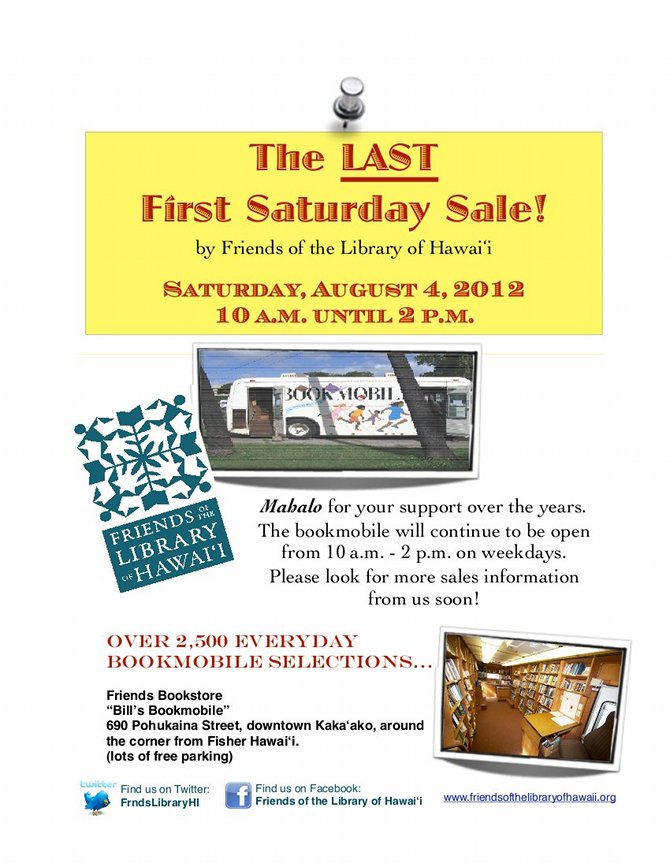 First Saturday Sale – August 2012